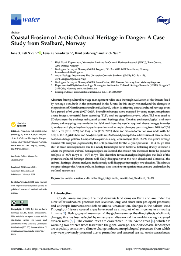 (PDF) Coastal Erosion of Arctic Cultural Heritage in Danger: A Case ...