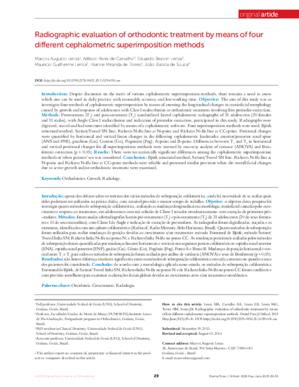 (PDF) Radiographic evaluation of orthodontic treatment by means of four ...