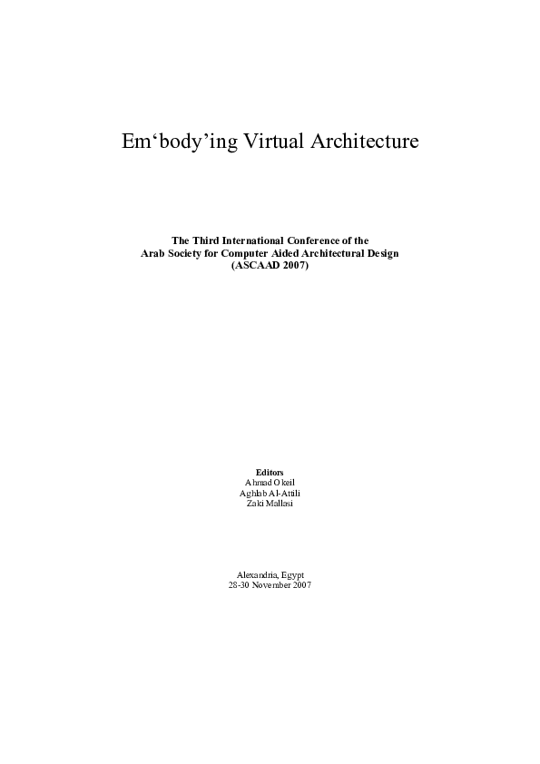 (PDF) Embodying Virtual Architecture