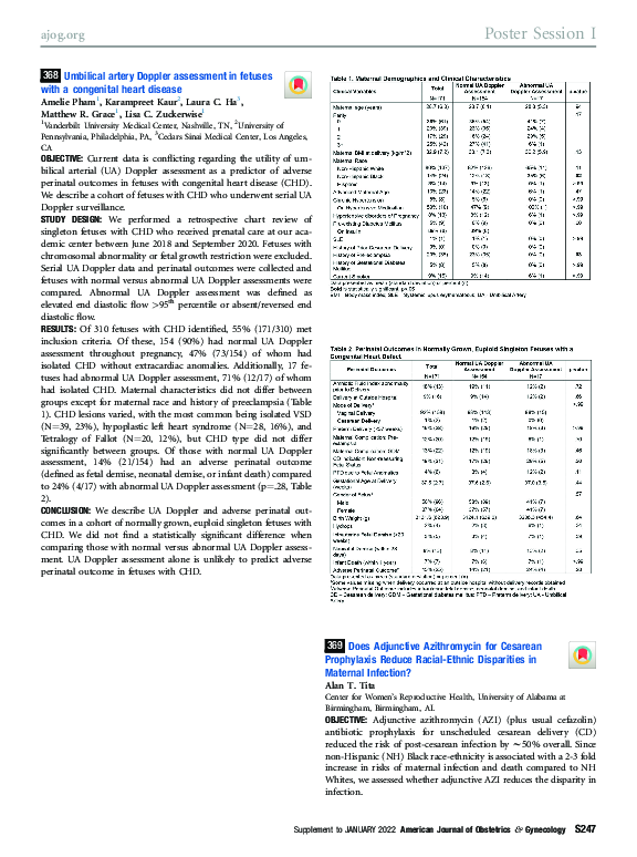 (PDF) Umbilical artery Doppler assessment in fetuses with a congenital ...