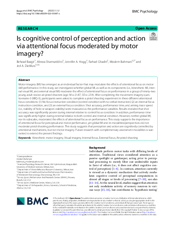 (PDF) Is cognitive control of perception and action via attentional ...