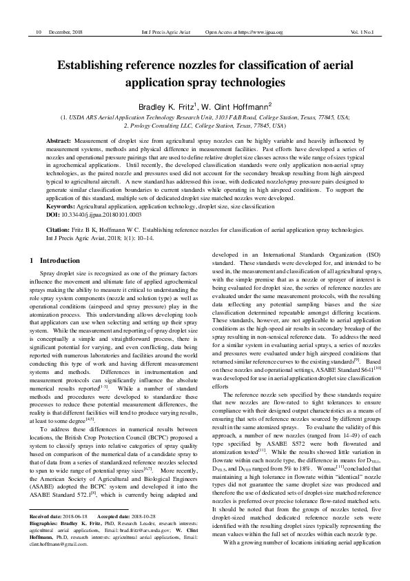 (PDF) Establishing reference nozzles for classification of aerial ...