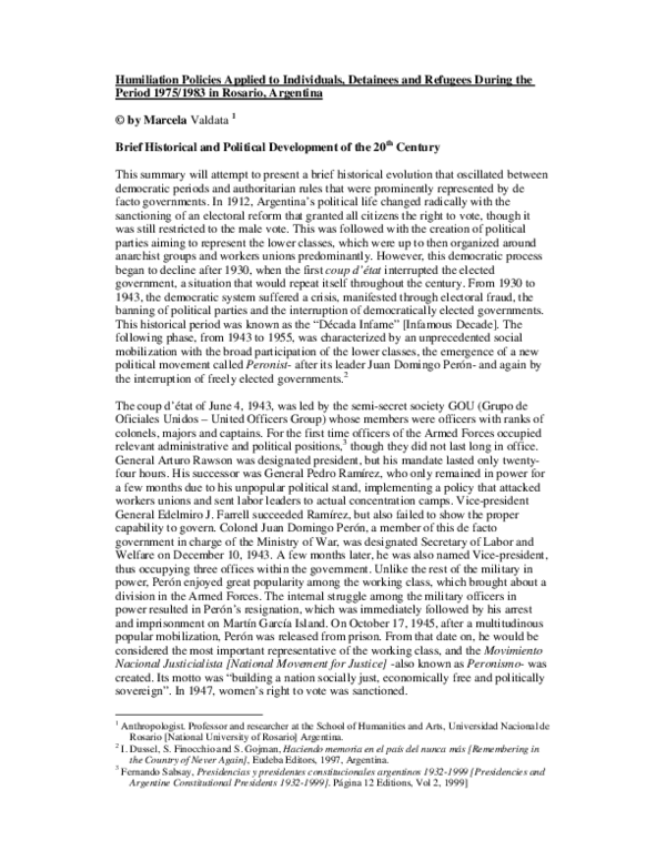 (PDF) Brief Historical and Political Development of the 20th Century ...