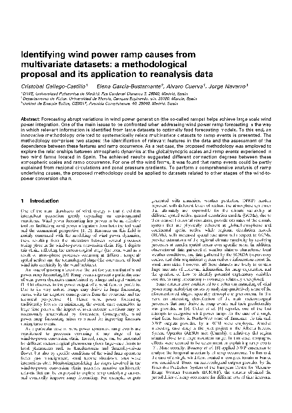 (PDF) Methodology for Analyzing Wind Power Ramp Causes