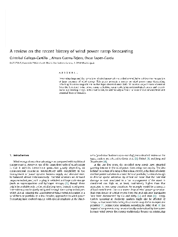 (PDF) A review on the recent history of wind power ramp forecasting