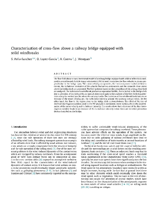 (PDF) Characterisation of cross-flow above a railway bridge equipped ...