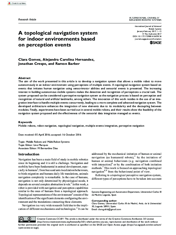 (PDF) A topological navigation system for indoor environments based on perception events