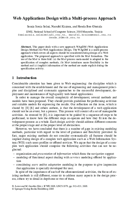(PDF) Web Applications Design with a Multi-process Approach