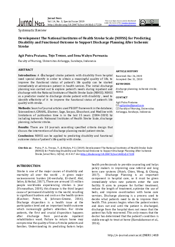 (PDF) Development The National Institutes of Health Stroke Scale (NIHSS ...