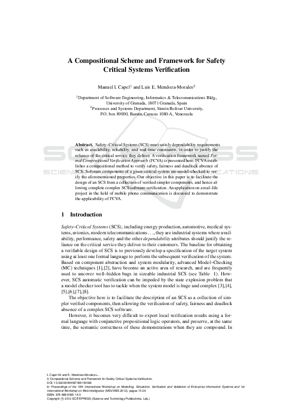 Pdf A Compositional Scheme And Framework For Safety Critical Systems Verification