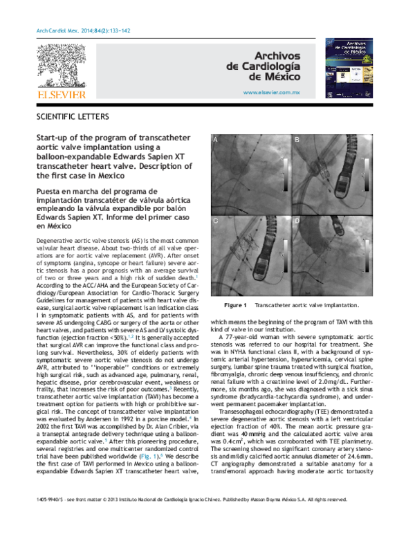 (PDF) Start-up of the program of transcatheter aortic valve ...