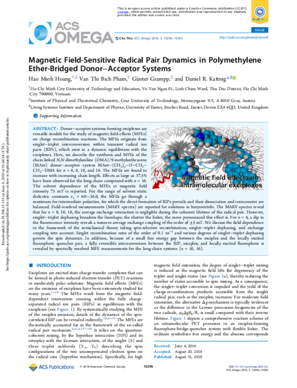 (PDF) Magnetic Field-Sensitive Radical Pair Dynamics in Polymethylene Ether-Bridged Donor ...