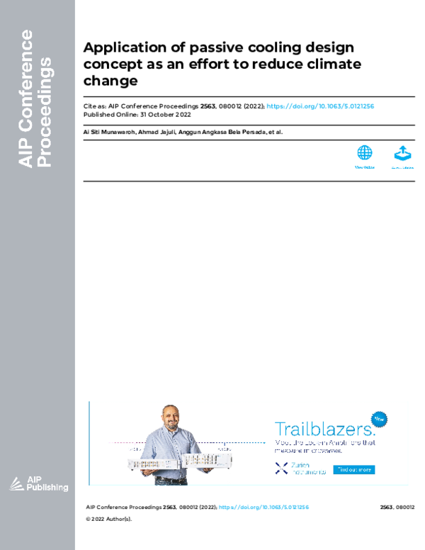 (PDF) Application of passive cooling design concept as an effort to ...