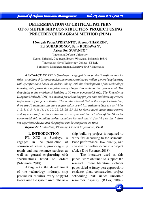 (PDF) Determination of Critical Pattern of 60 Meter Ship Construction ...