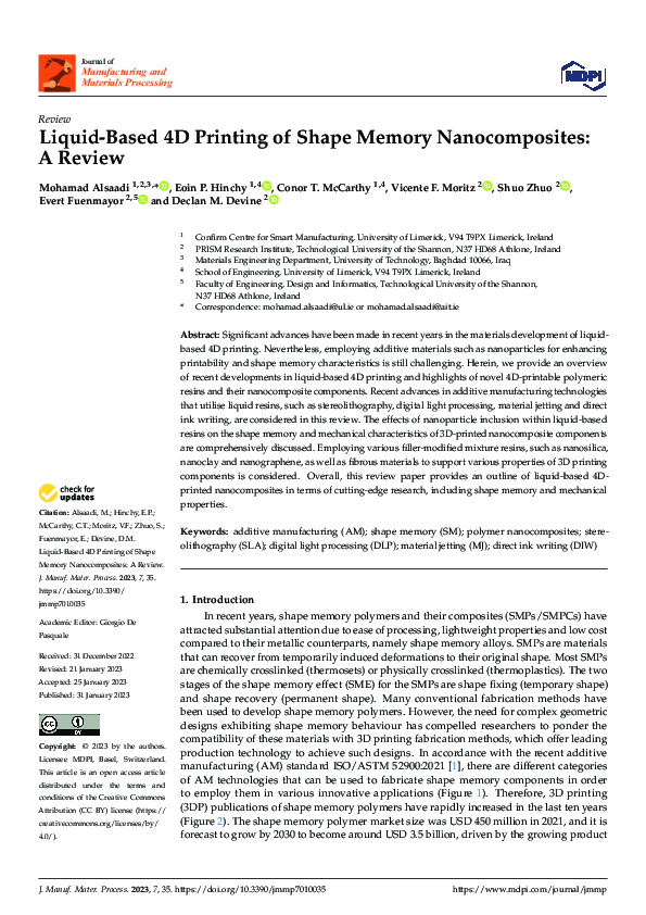 (PDF) Liquid-Based 4D Printing of Shape Memory Nanocomposites: A Review