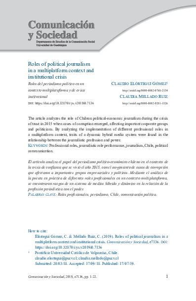 (PDF) Roles of political journalism in a multiplatform context and ...