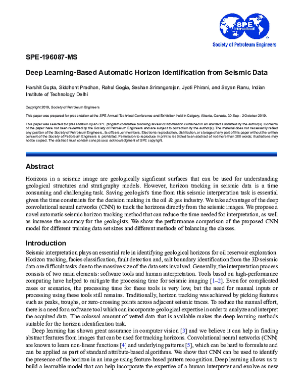 (PDF) Deep Learning-Based Automatic Horizon Identification from Seismic ...