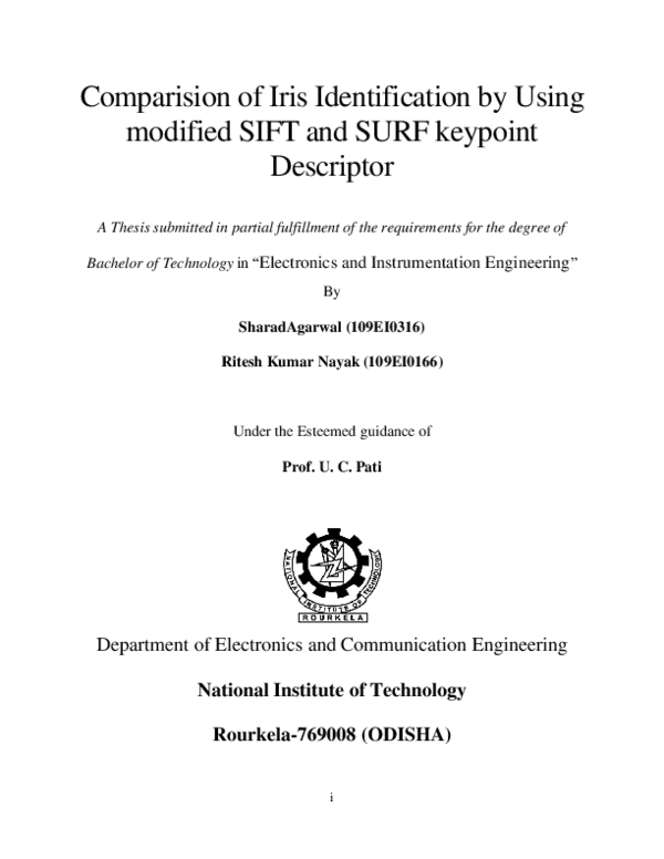 (PDF) Comparision of Iris Identification by Using modified SIFT and ...