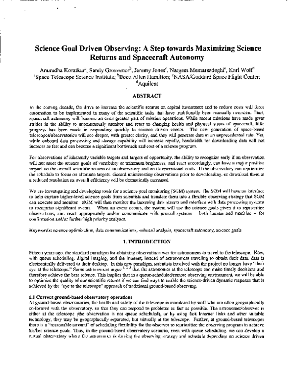 (PDF) Science goal-driven observing: a step towards maximizing science ...