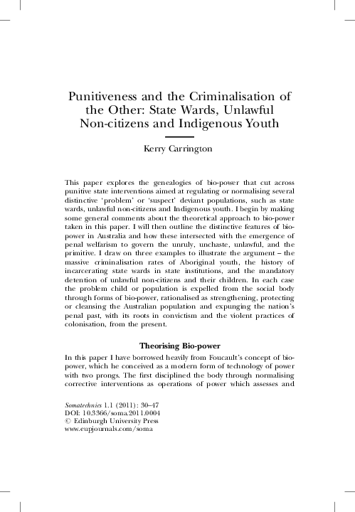 (PDF) Punitiveness and the Criminalisation of the Other: State Wards ...