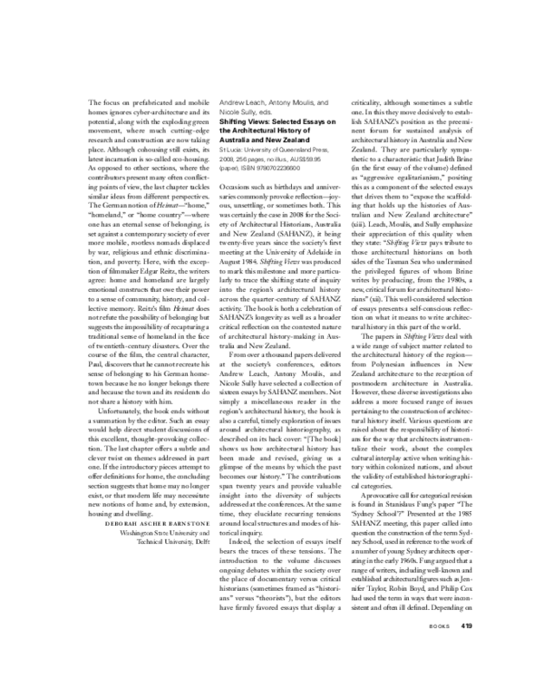 (PDF) Shifting views: Selected essays on the architectural history of ...