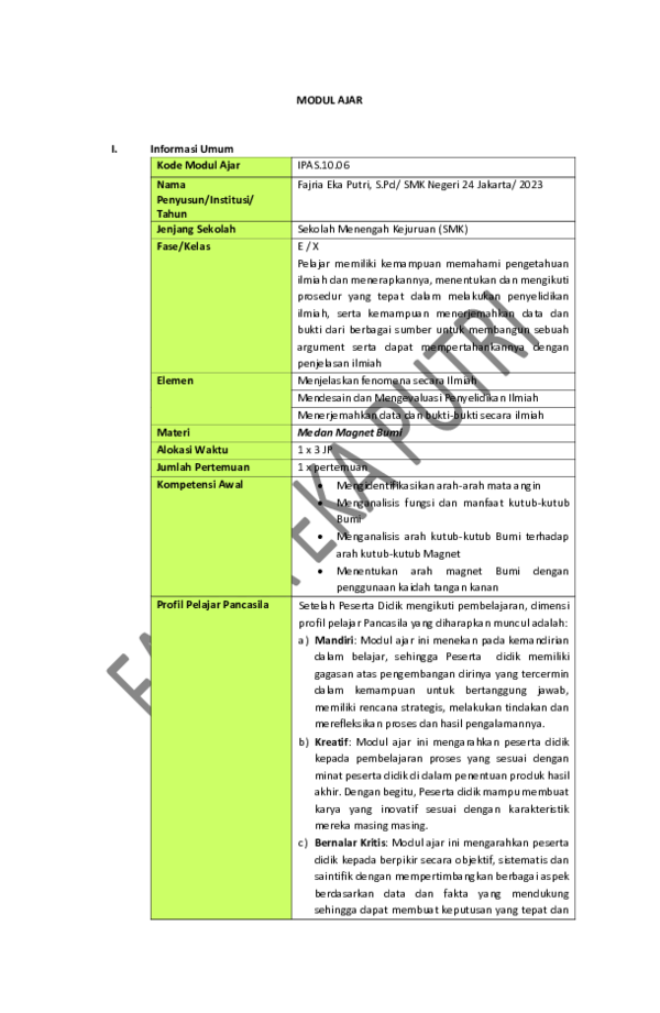 (PDF) MODUL AJAR - STRUKTUR BUMI