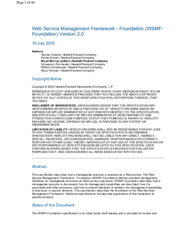 (PDF) Web service management framework-foundation (wsmf-foundation ...