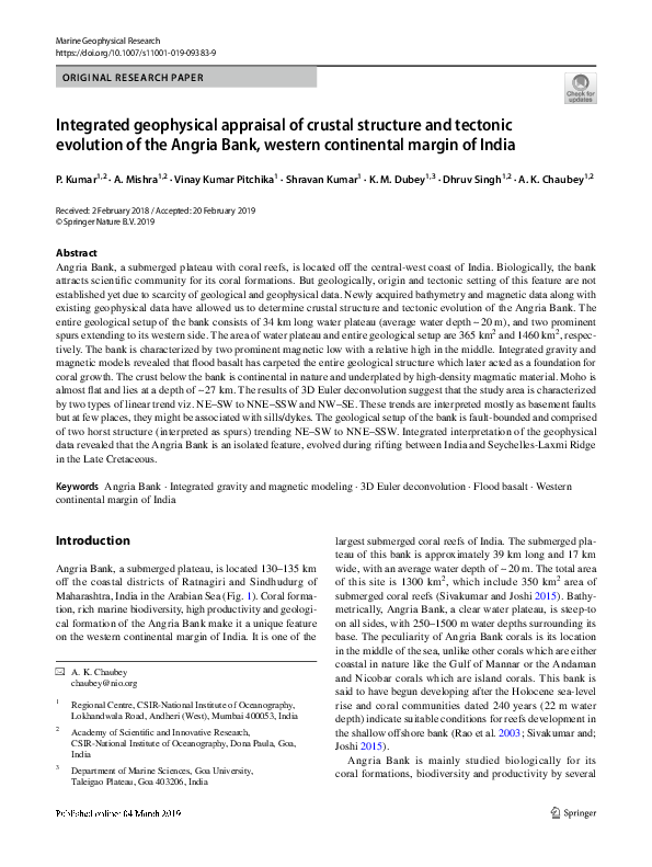 (PDF) Integrated geophysical appraisal of crustal structure and ...