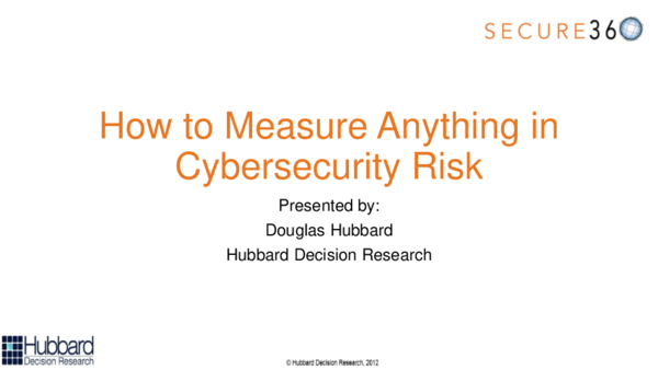 (PDF) How to Measure Anything in Cybersecurity Risk
