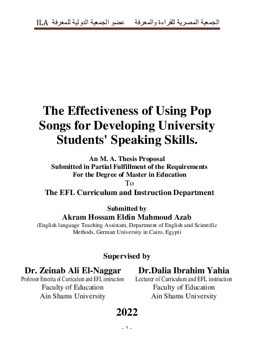 (PDF) The Effectiveness of Using Pop Songs for Developing University ...