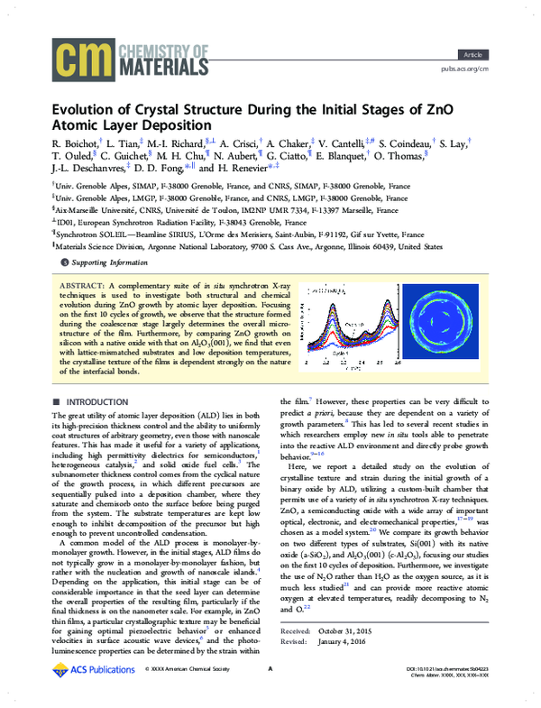 (PDF) Evolution of Crystal Structure During the Initial Stages of ZnO ...
