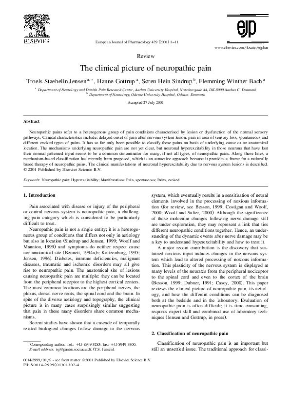 (PDF) The clinical picture of neuropathic pain