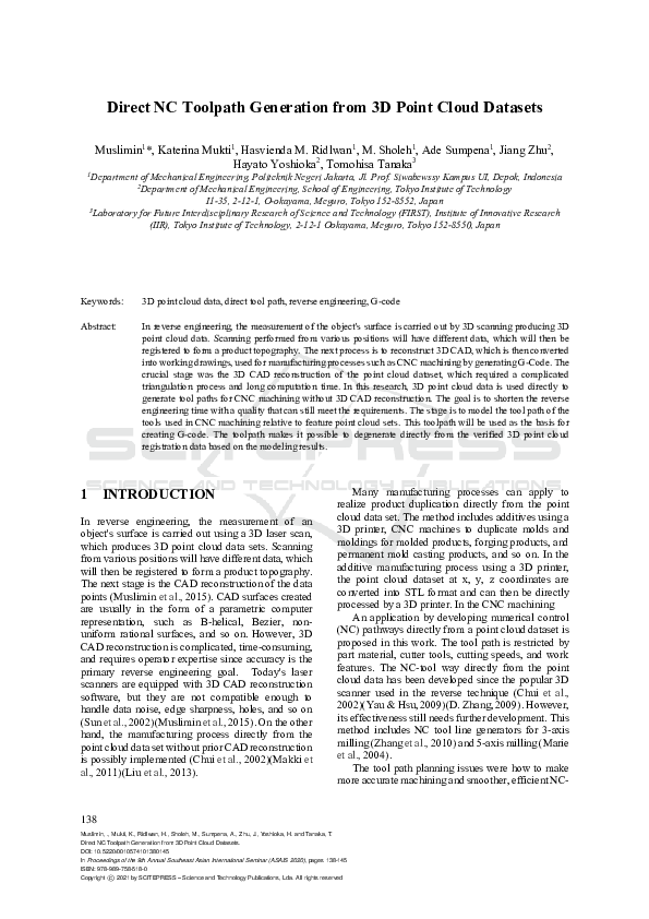 (PDF) Direct NC Toolpath Generation from 3D Point Cloud Datasets