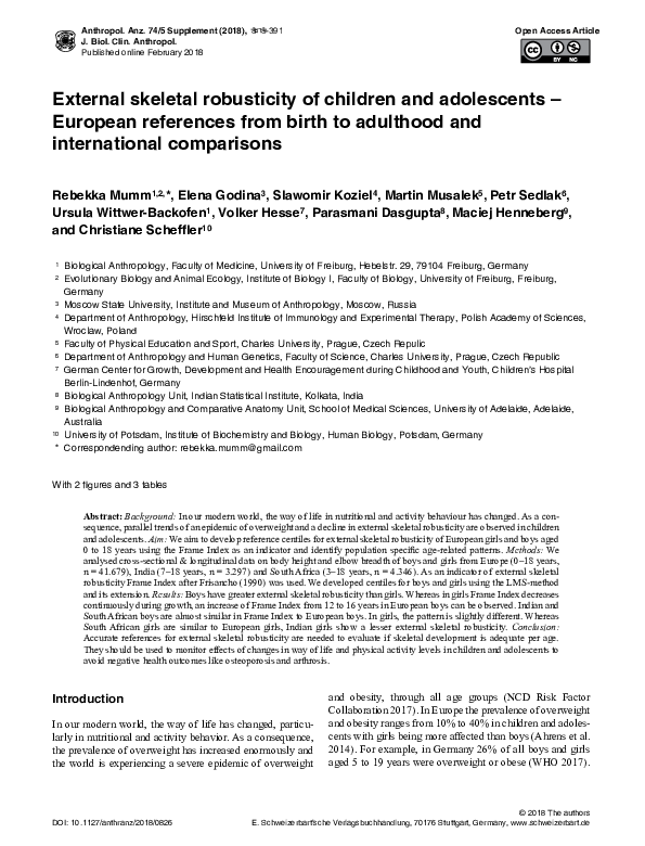 (PDF) External skeletal robusticity of children and adolescents ...