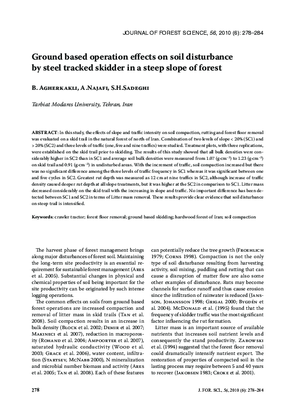 (PDF) Ground based operation effects on soil disturbance by steel ...