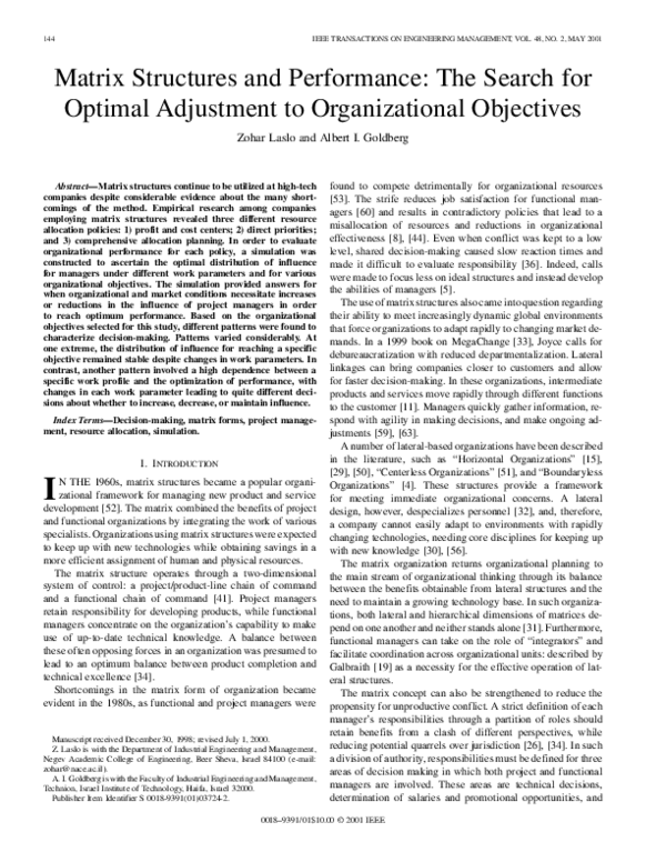 (PDF) Matrix structures and performance: the search for optimal ...