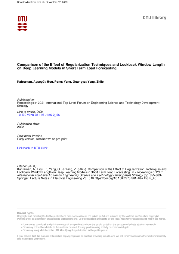 (PDF) Comparison of the Effect of Regularization Techniques and Lookback Window Length on Deep ...