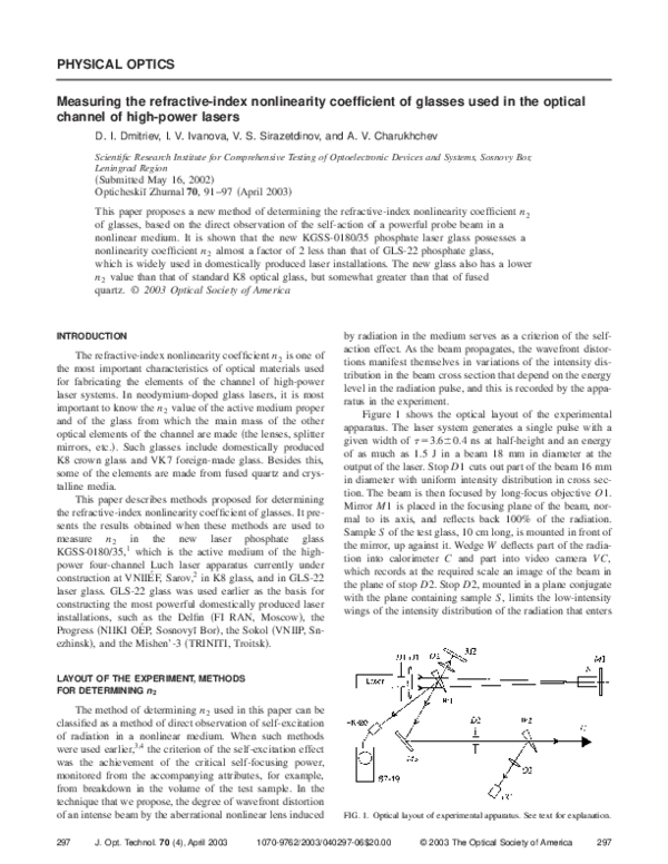 (PDF) Measuring the refractive-index nonlinearity coefficient of ...