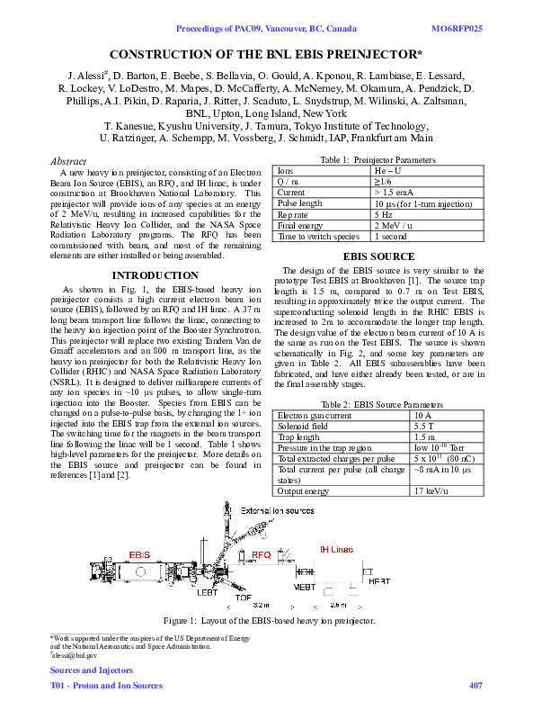 (PDF) Construction of the BNL EBIS preinjector