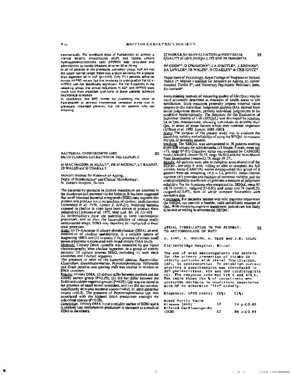 (PDF) Schedule for the Evaluation of Individual Quality of Life (SEIQoL ...