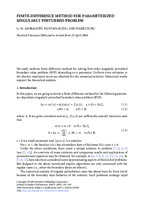 (PDF) Finite-difference method for parameterized singularly perturbed ...
