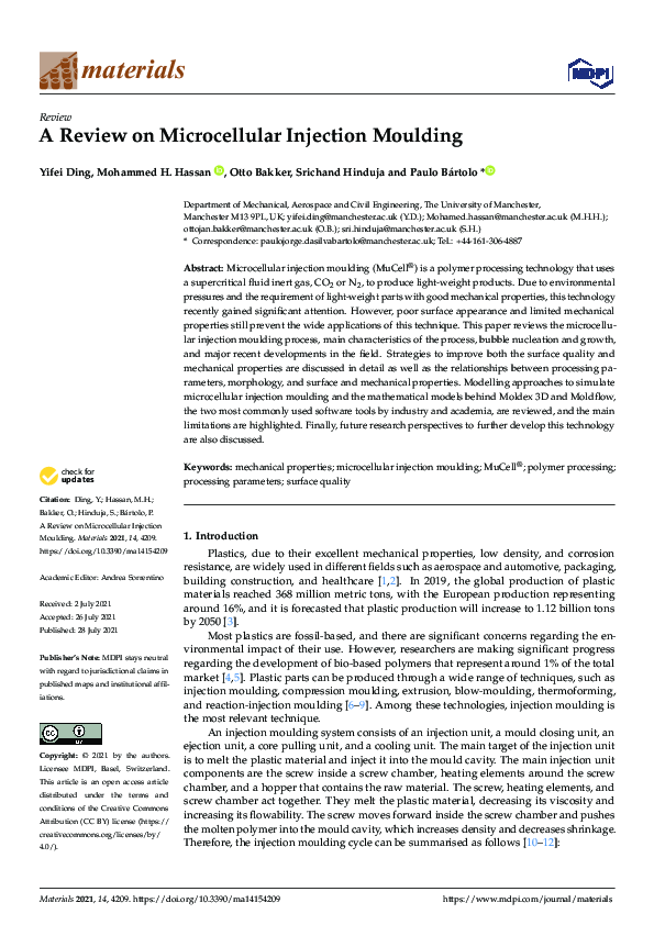 A Review On Microcellular Injection Moulding