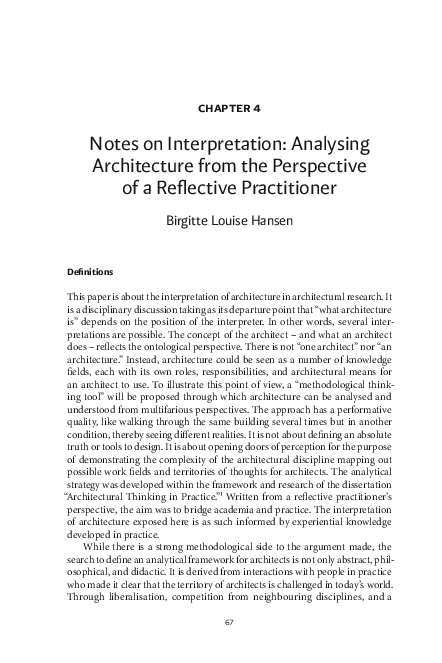 (PDF) Notes on Interpretation: Analysing Architecture from the ...