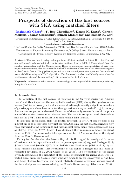 (PDF) Prospects of detection of the first sources with SKA using ...