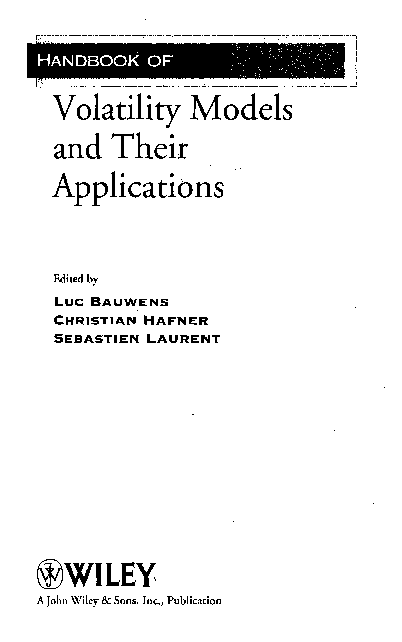 (PDF) Handbook of Volatility Models and Their Applications