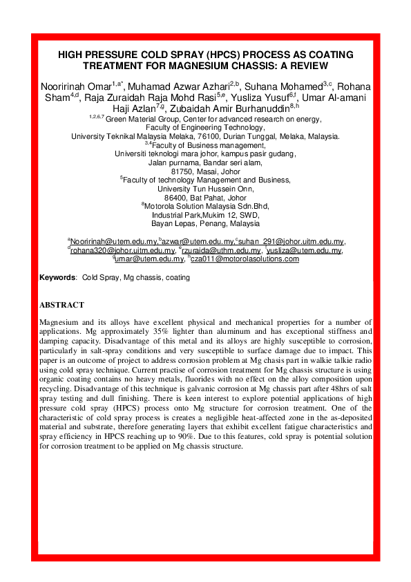 (PDF) High Pressure Cold Spray (HPCS) Process as Coating Treatment for ...