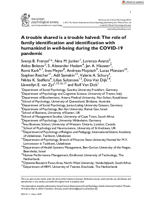 (PDF) A trouble shared is a trouble halved: The role of family ...