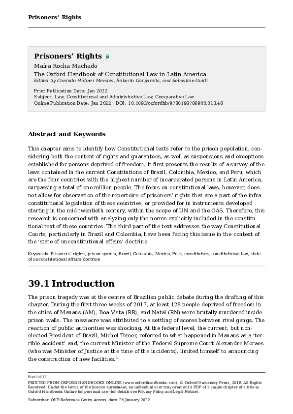 (PDF) Prisoners' rights