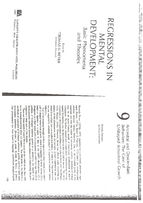 (PDF) Ancestral and Descendant Behaviors: The Case of U-Shaped Behavioral Growth