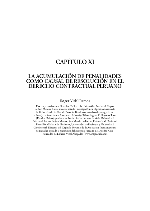 (PDF) CAPÍTULO XI LA ACUMULACIÓN DE PENALIDADES COMO CAUSAL DE RESOLUCIÓN EN EL DERECHO ...